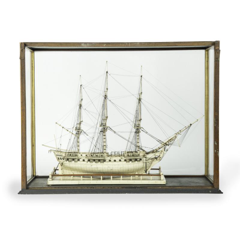 A Napoleonic era bone prisoner of war model of the 40-gun frigate ...