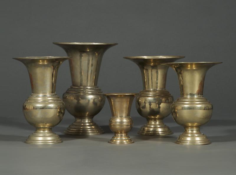 A RARE SERIES OF FIVE PAKTONG VASES