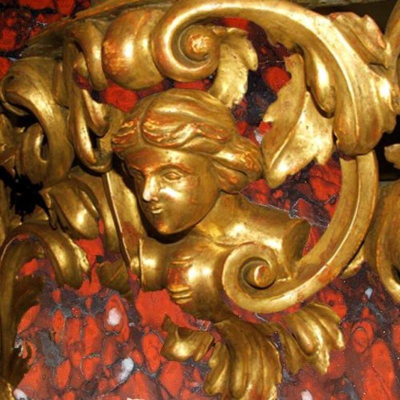 A Striking 19th Century Italian Scagliola on Slate Center or Dining Table