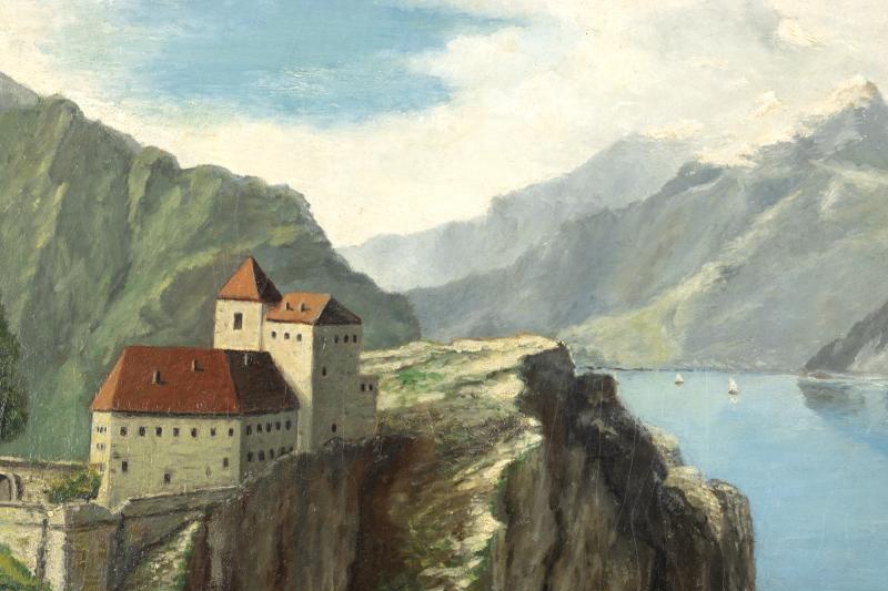 A Toscani - Oil On Canvas, River Scene In Northern Italy, Signed “A ...