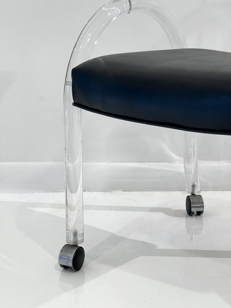 Acrylic Armchair on Wheels