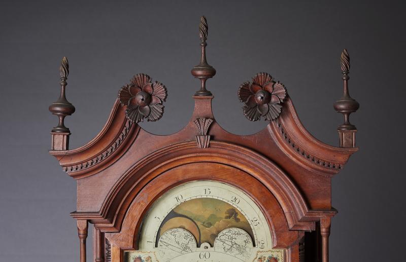 Adam Brandt - An Unsigned Montgomery County, Pennsylvania Cherry Tall Case Clock