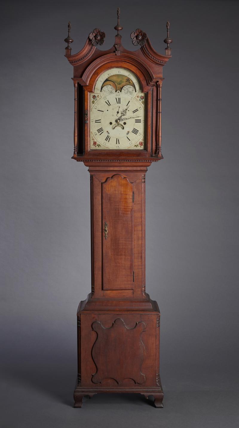 Adam Brandt - An Unsigned Montgomery County, Pennsylvania Cherry Tall Case Clock