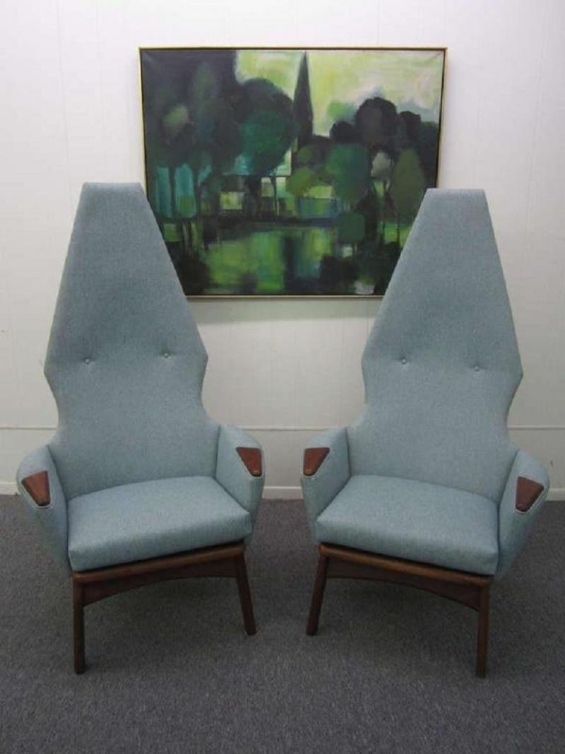 Adrian Pearsall - Spectacular Pair of Adrian Pearsall High Back Chairs ...