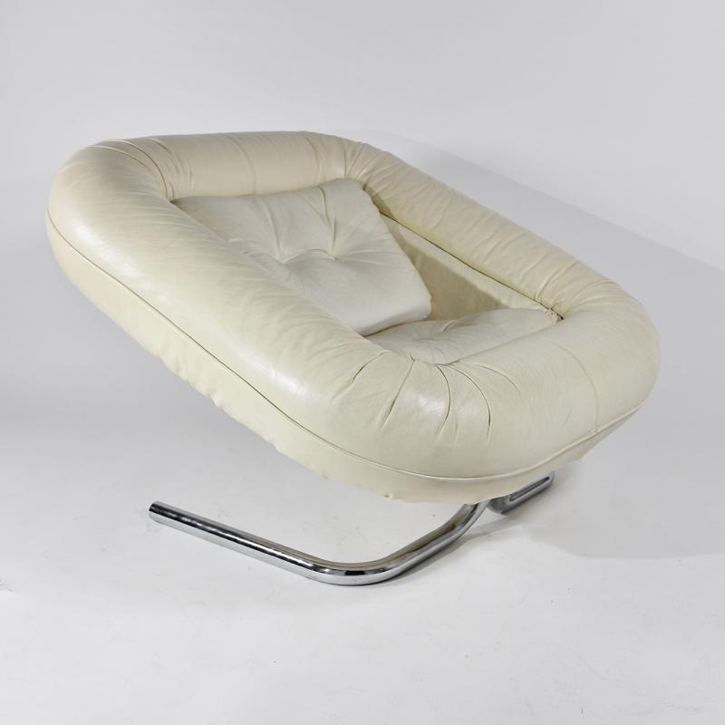 Adriano Piazzesi - Rare pair of spring Lounge chairs