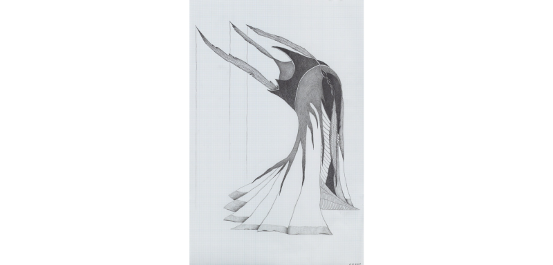 Afruz Amighi - Headdress for the Beheaded (drawing), 2017