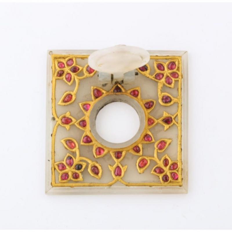 Al Thani Collection, a Mughal Indian Square White Jade Inkwell Cover ...