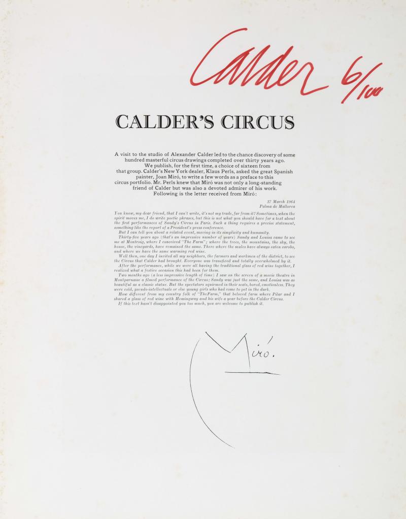 Alexander Calder - Calder's Circus Complete Set of Lithographs Signed ...