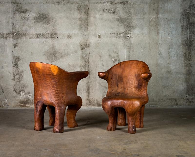 Alexandre Noll - Alexandre Noll-Style Pair of Wood Chairs