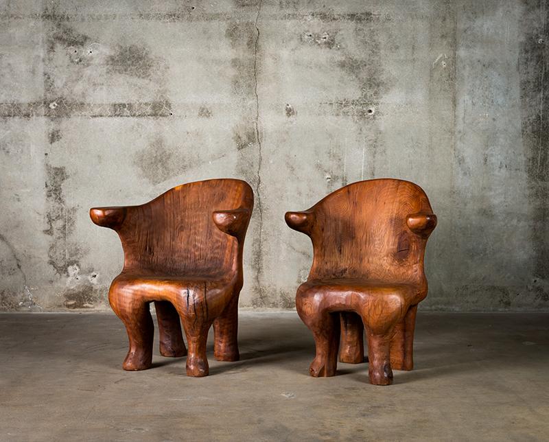 Alexandre Noll - Alexandre Noll-Style Pair of Wood Chairs