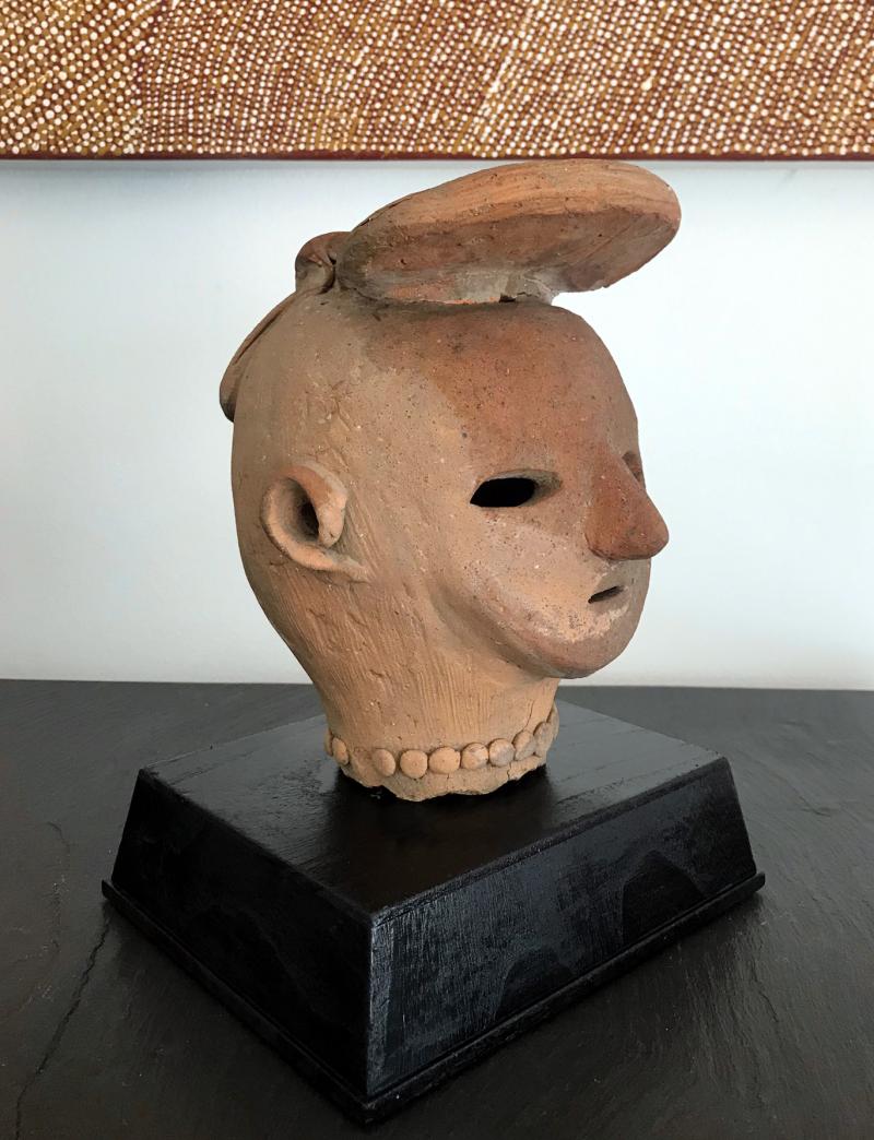 An Antique Japanese Terracotta Haniwa Figure Head