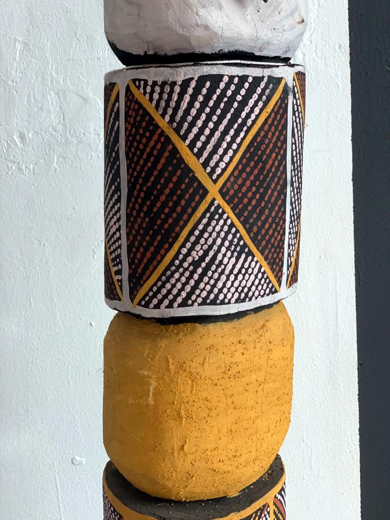 An Australian Aboriginal Primordial Ancestor Couple Statue From Tiwi Island