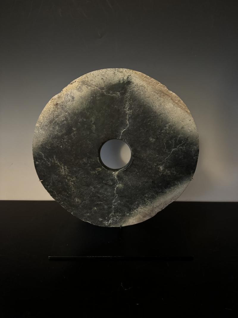 Ancient Jade Disc. Bi, Late Neolithic Period, Liangzhu Culture, 3200 ...