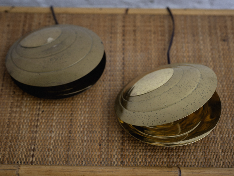 Angelo Brotto - Italian Brass Clamshell Lamps by Angelo Brotto, 1960s ...