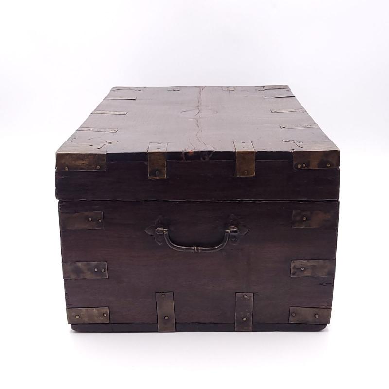 Anglo-Indian Campaign Box with Brass Strapping, circa 1870