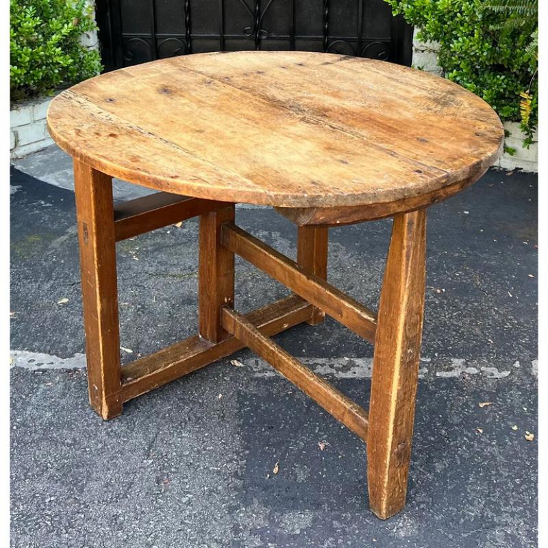 Antique 18th C Rustic Folding Cricket Table