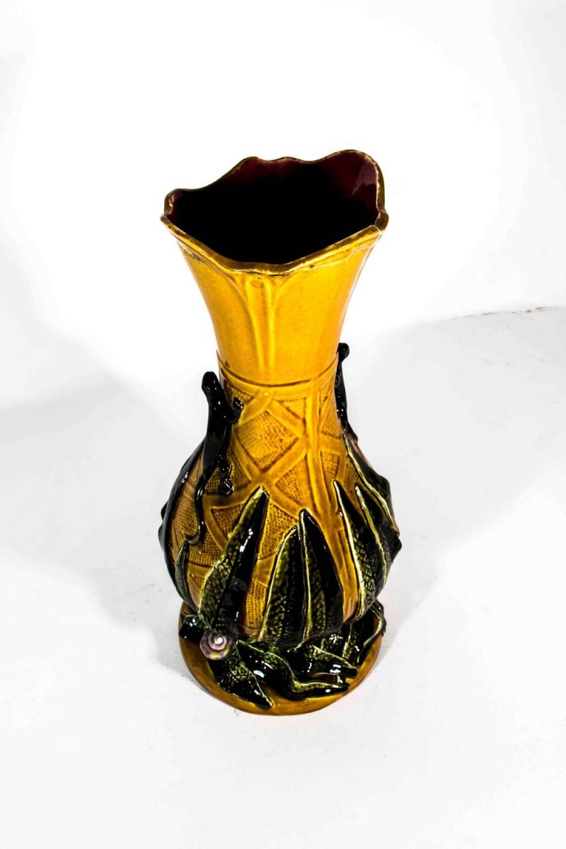 Antique European Ceramic Glazed Vase