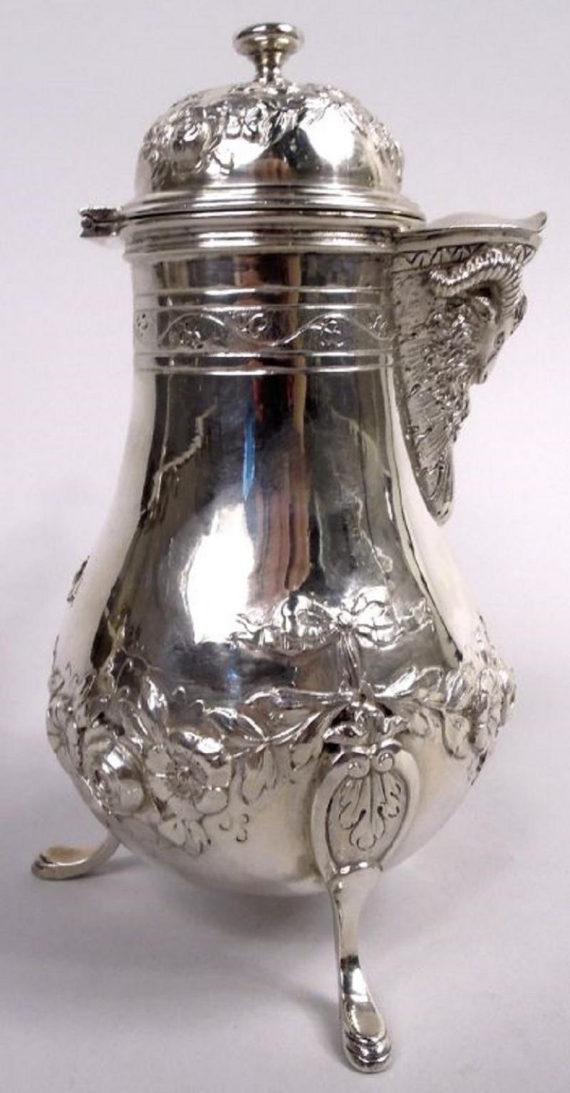 Antique German Rococo Silver Coffeepot C 1900