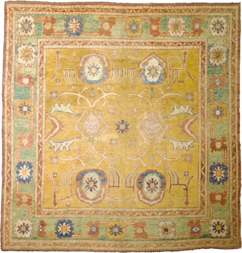 Antique Irish Donegal Rug 9'5" x 9'5"