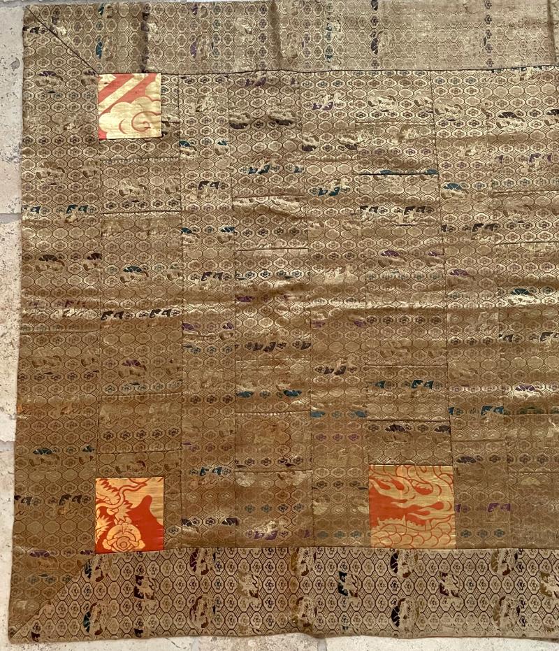 Antique Japanese Brocade Kesa Monk's Robe Meiji Period