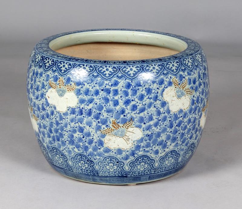 Antique Japanese Porcelain Hibachi Brazier