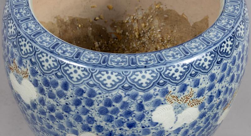 Antique Japanese Porcelain Hibachi Brazier