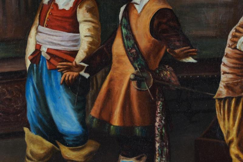 Antique Oil Painting of Conquistadors