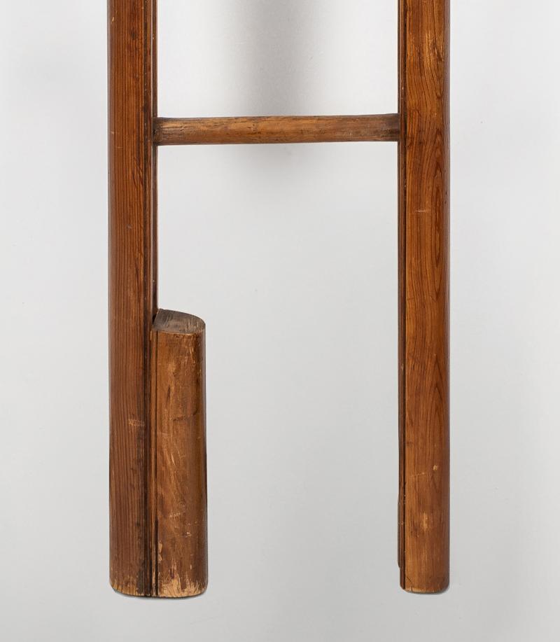Antique Pine Library Pole Ladder