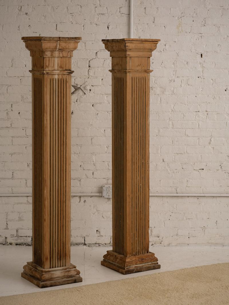Antique Salvaged Architectural Wood Columns - a Pair