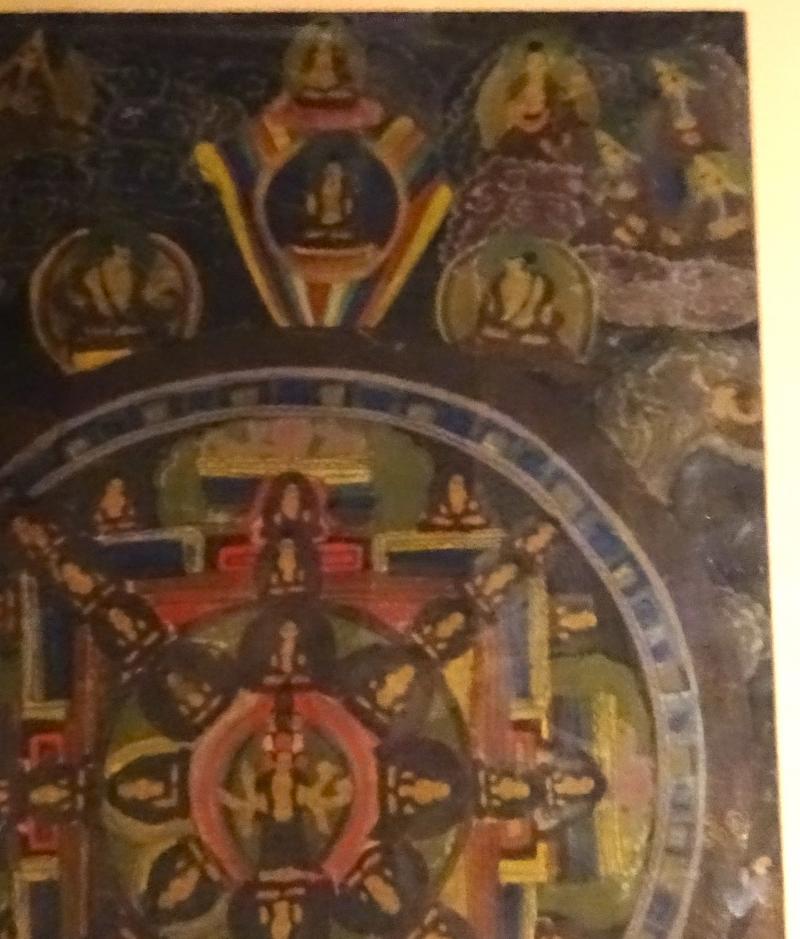 Antique Tibetan Thangka Painting on Fabric, 18th Century