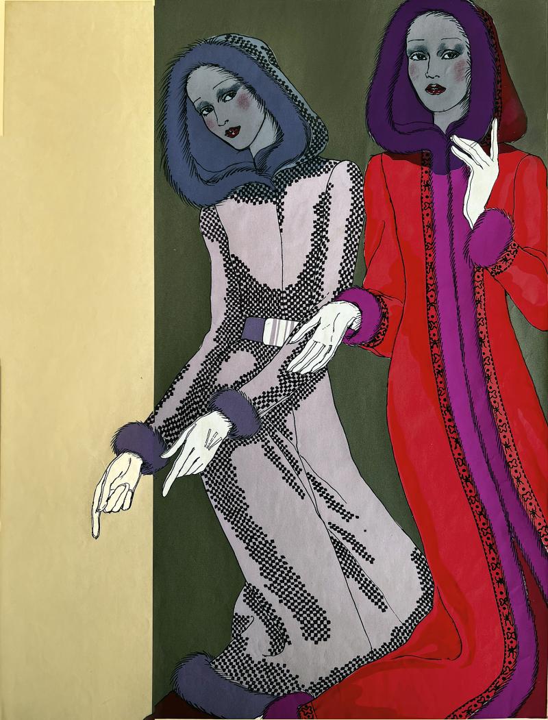 Antonio Lopez - Five Fashion Models Wearing Hoodies Vogue Patterns ...