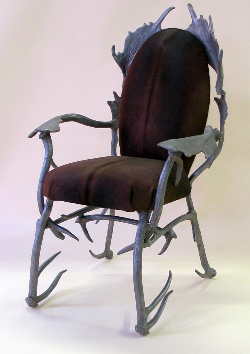 Arthur Court - A Pair of American Aluminum Antler Arm Chairs by Arthur ...