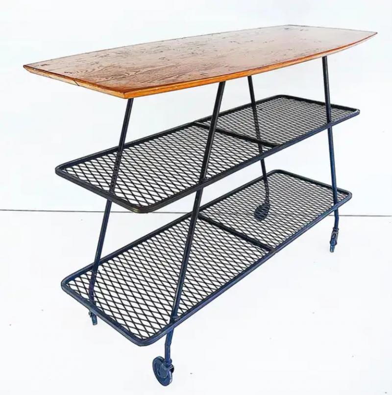 Arthur Umanoff - Arthur Umanoff Wrought Iron Rolling Bar Cart ...