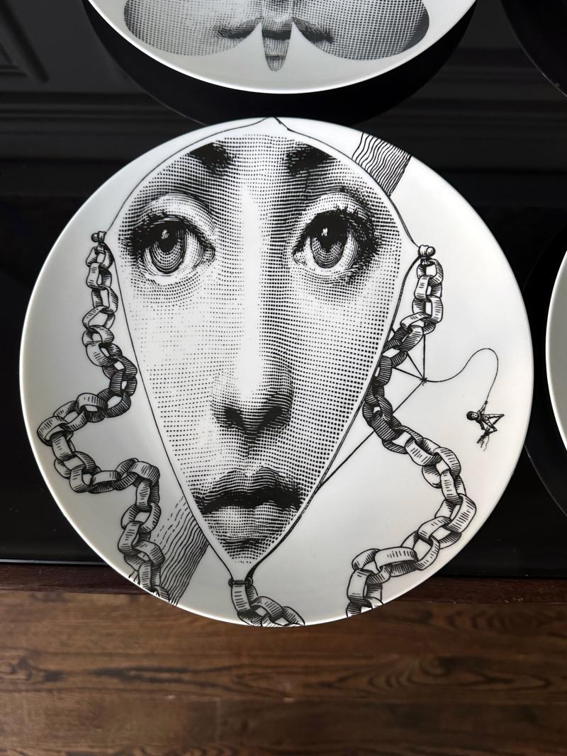 Atelier Fornasetti - Set of Six Iconic "Julia" Plates by Fornasetti