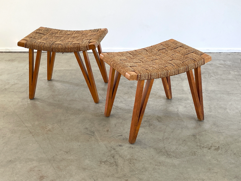 Augusto Romano - PAIR OF WOVEN STOOLS BY AUGUSTO ROMANO