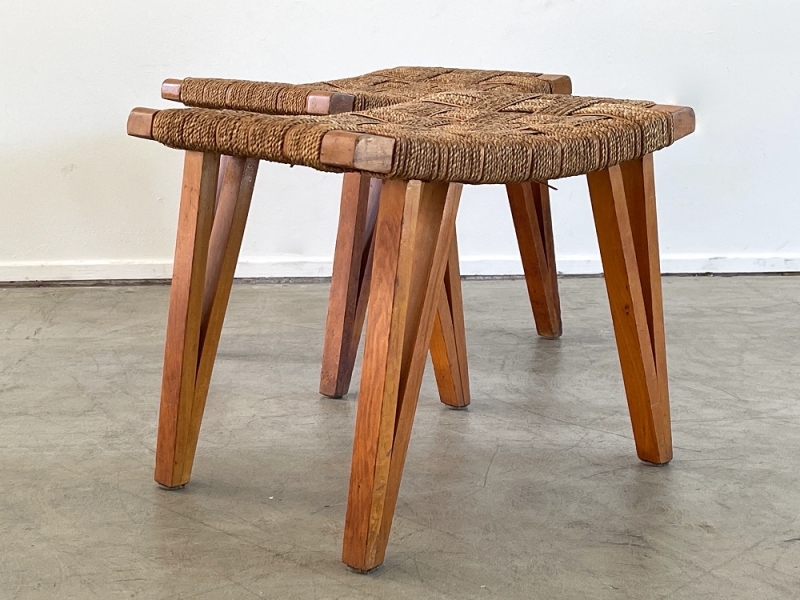 Augusto Romano - PAIR OF WOVEN STOOLS BY AUGUSTO ROMANO