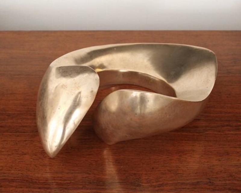 BRONZE ORGANIC ABSTRACT CURVILINEAR FORM SCULPTURE
