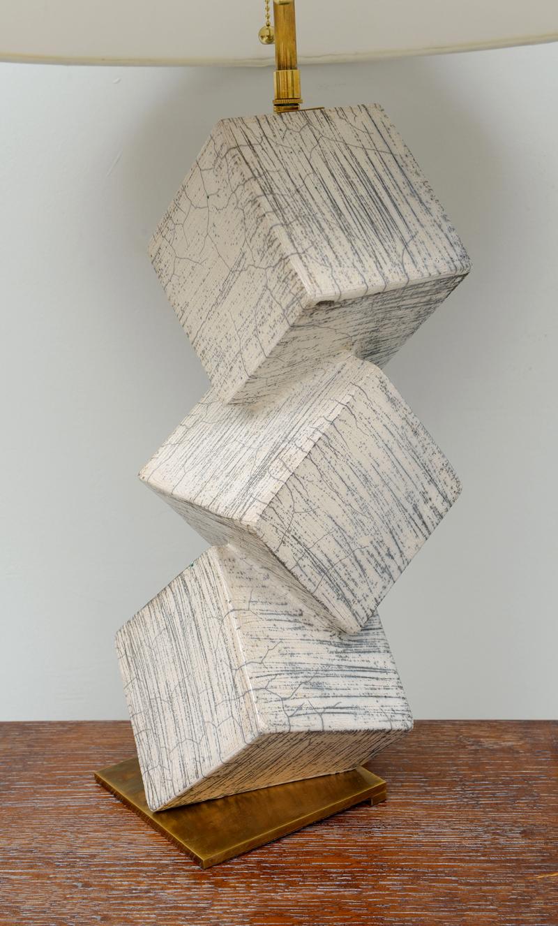 Barbara Billoud - Bespoke Pair of French Sculptural Raku Ceramic Cubist ...