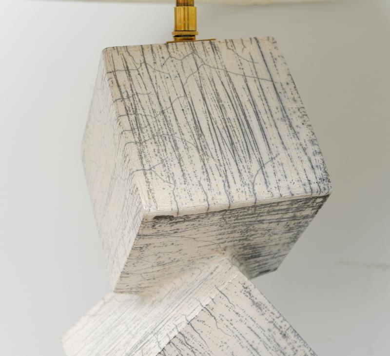 Barbara Billoud - Bespoke Pair of French Sculptural Raku Ceramic Cubist ...