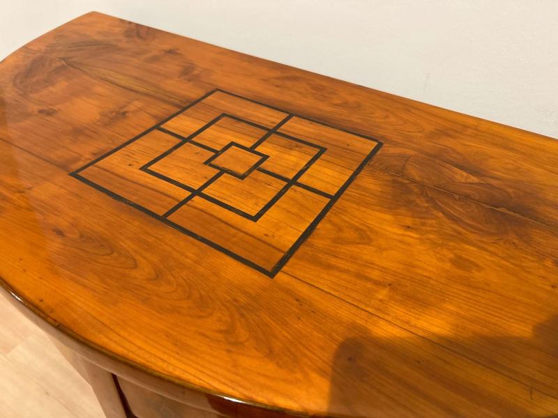 Biedermeier Demi Lune table, Cherry Wood, South Germany circa 1820