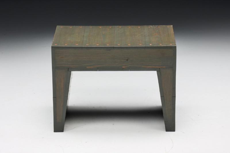 Bossche School Olive Green Stool - 1980's