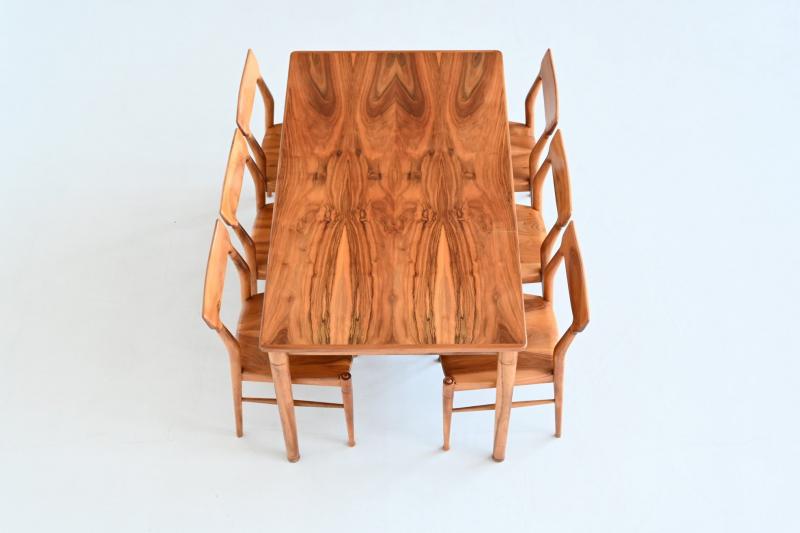 Bosteels Meubelen sculptural dining table in walnut Belgium 1960