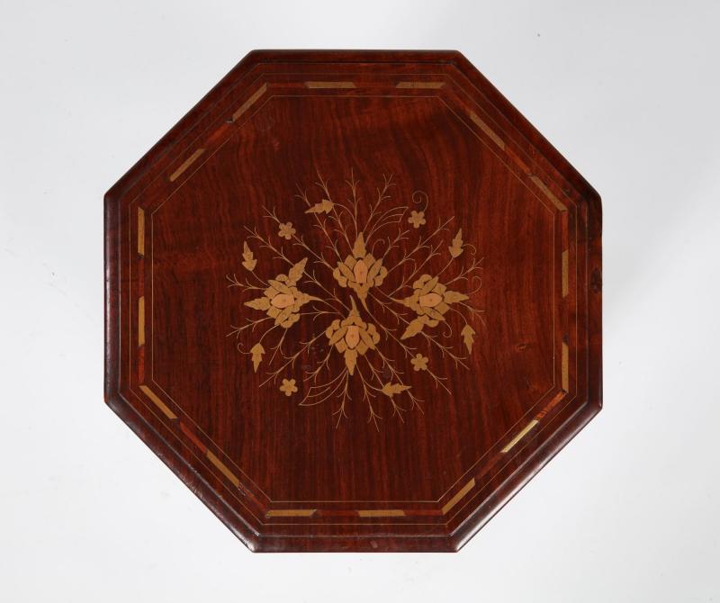 Brass Inlaid Teak Anglo-Indian Table