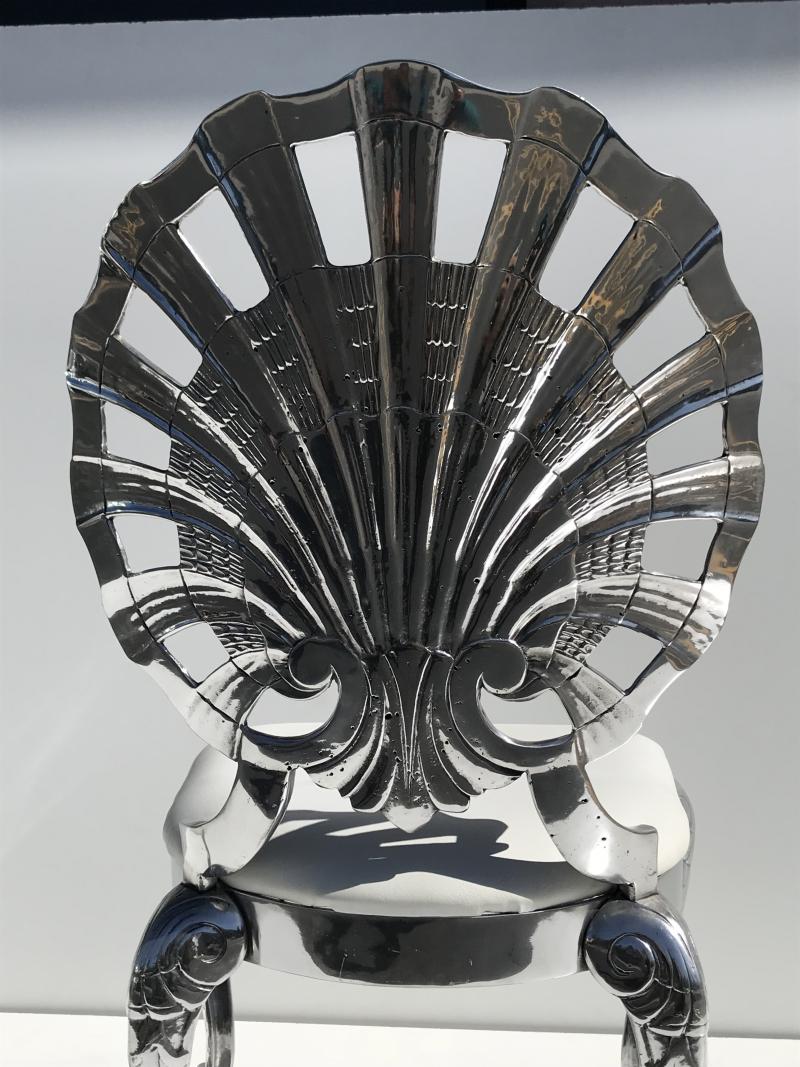 Brown Jordan Furniture - Pair Venetian Grotto Style Aluminum Shell Chairs