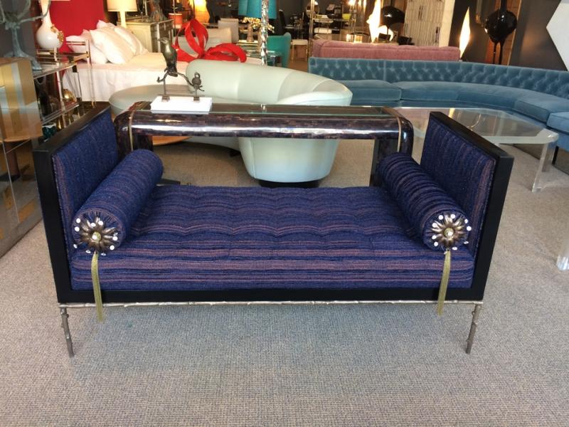 Swarovski - Custom Designed Daybed with Flora Inspired Base in Solid Bronze