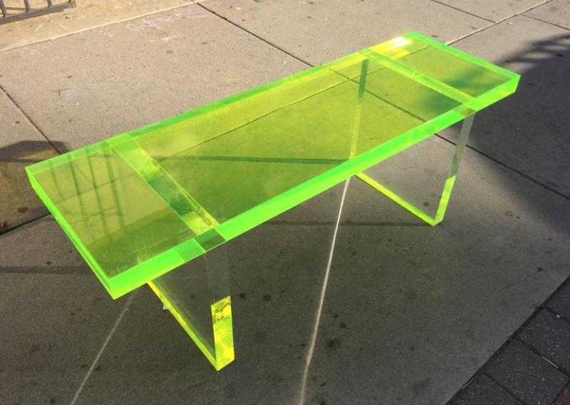 Cain Modern - Lime Green Lucite Bench by Cain Modern, Frame