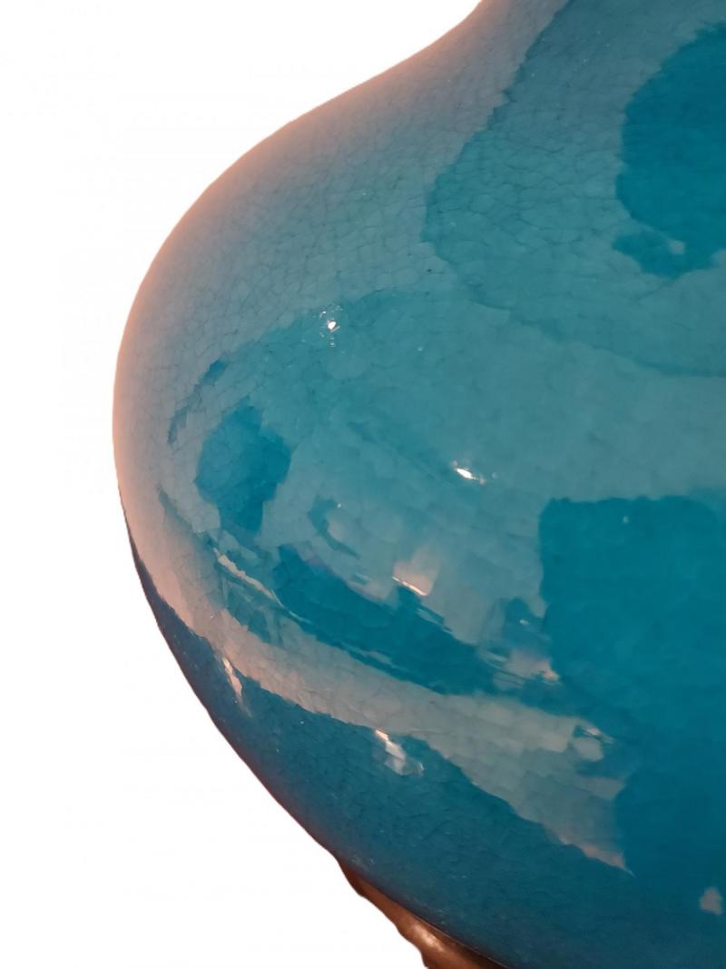 Cerulean Glazed Ceramic Lamps