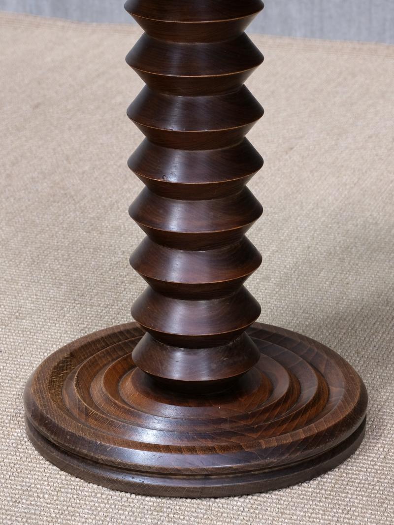 Charles Dudouyt - Charles Dudouyt Round Side Table in Solid Oak Wood ...