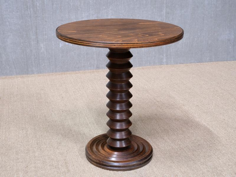 Charles Dudouyt - Charles Dudouyt Round Side Table in Solid Oak Wood ...