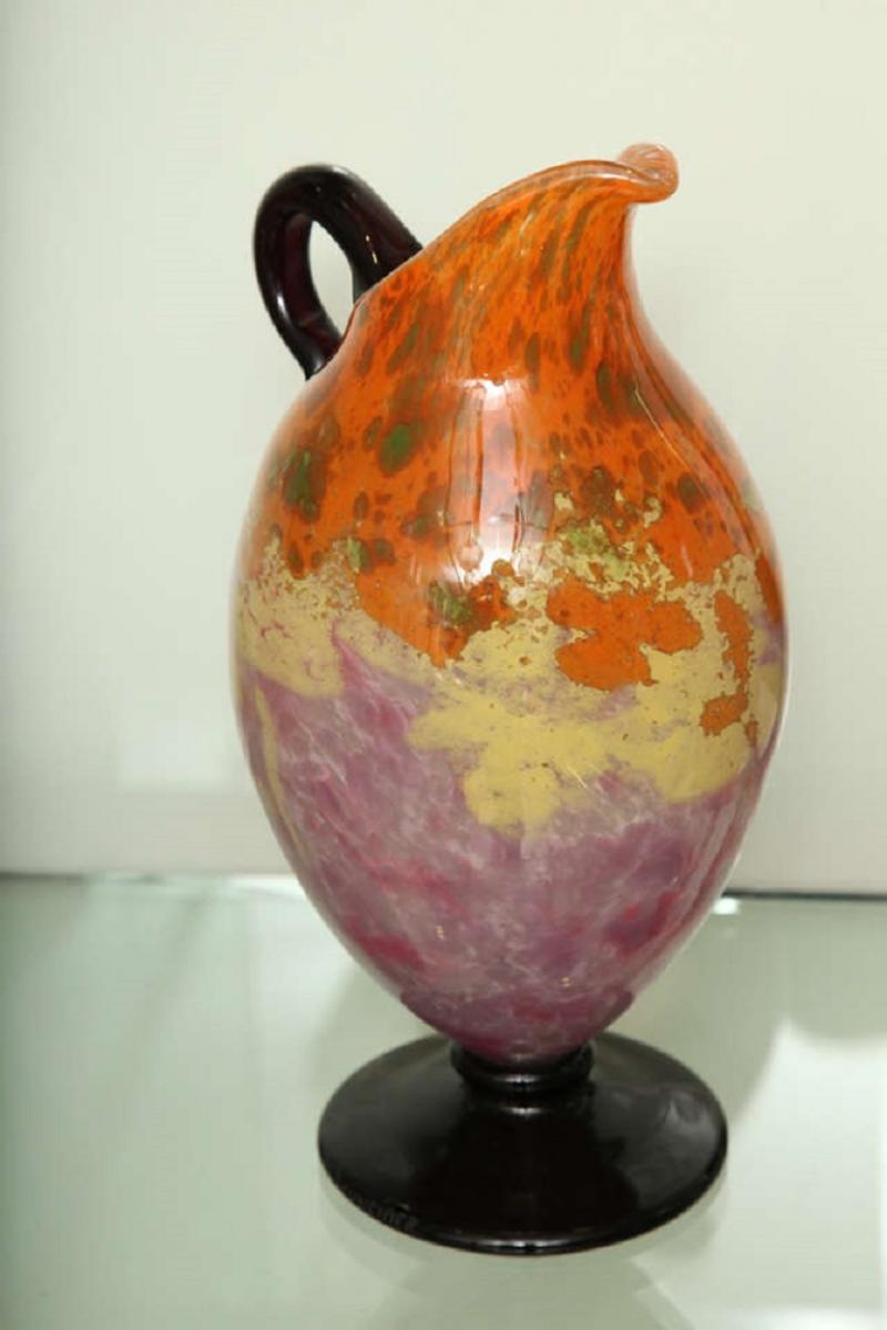 Charles Schneider - Art Deco Glass Ewer by Schneider